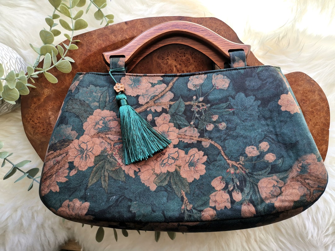 Vintage Style Japanese Sakura Bag, Sakura Bag, Sakura Handbag, Floral ...