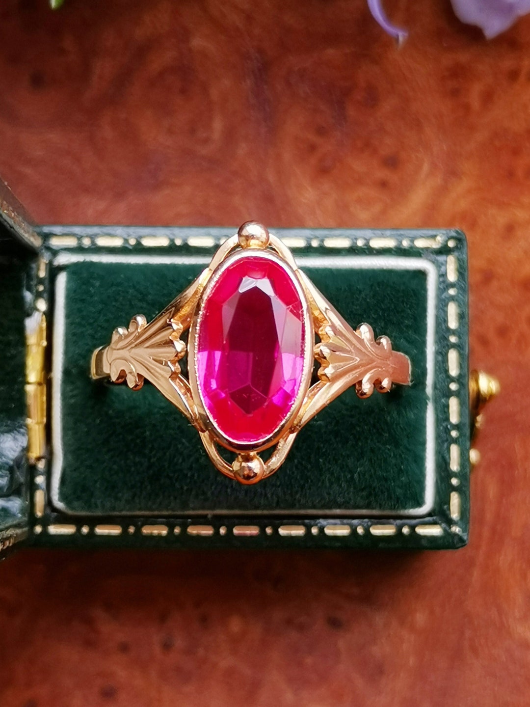 Vintage Original Rose Gold 583 14k Ring With Ruby, 14k Gold Ruby Ring ...