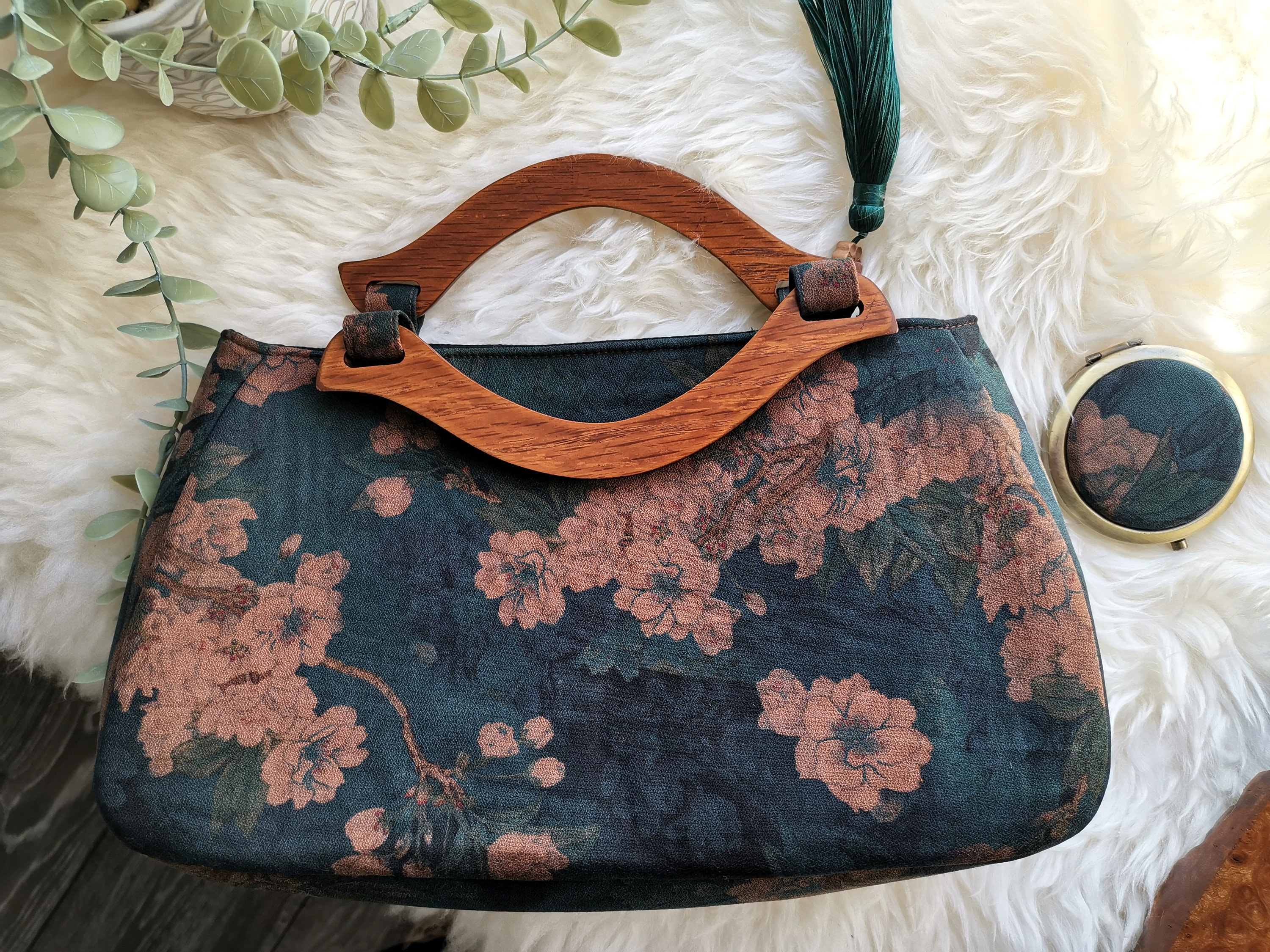 Vintage Style Japanese Sakura Bag, Sakura Bag, Sakura Handbag, Floral ...