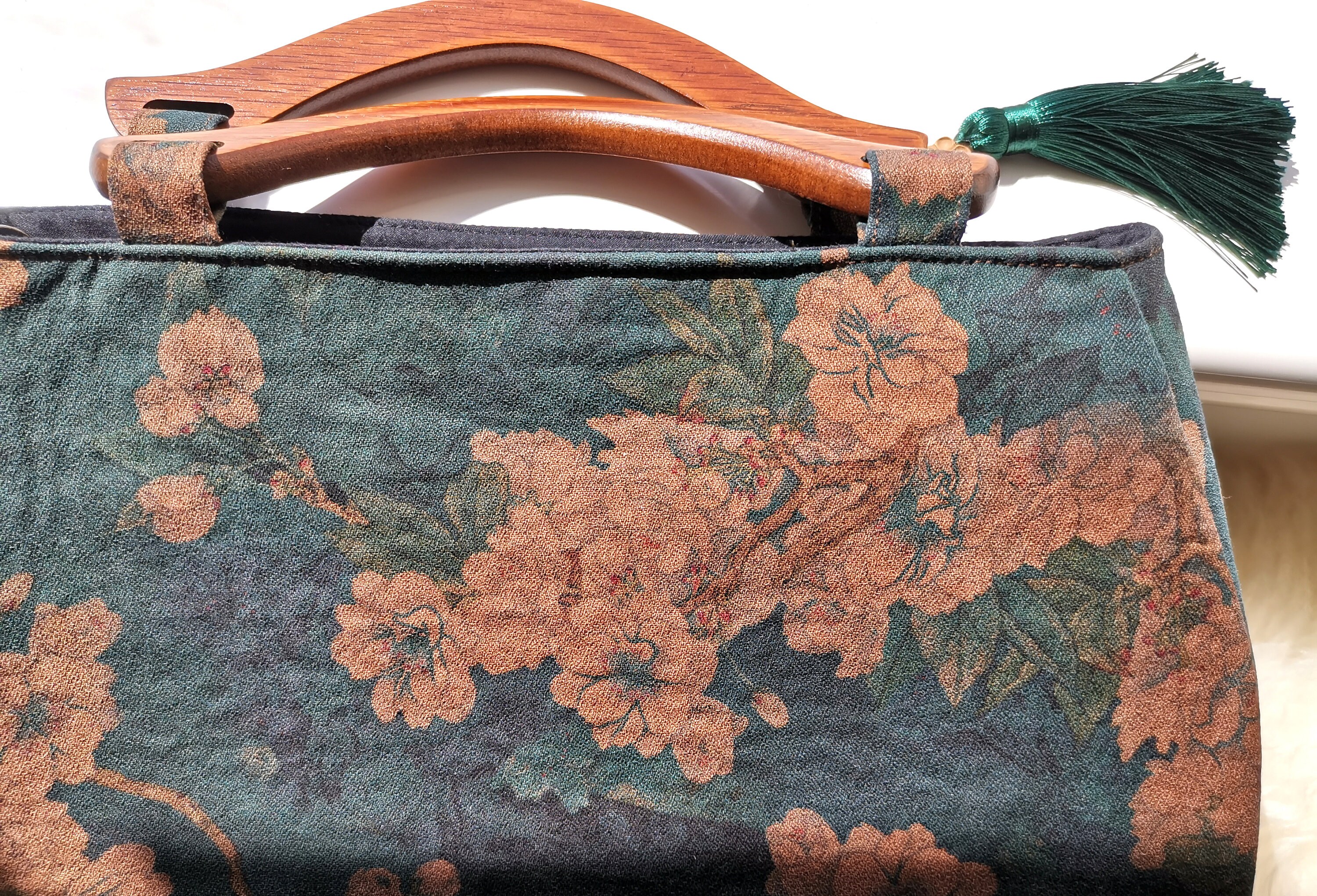 Vintage Style Japanese Sakura Bag, Sakura Bag, Sakura Handbag, Floral ...