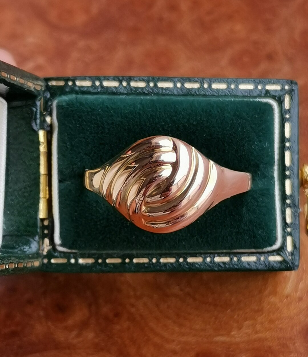 Vintage 9ct Rose Gold Knot Ring, Knot Signet Ring, Twisted Band Ring ...