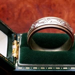 Vintage 9ct Solid Gold Two Tone Spinner Band, B.bros Band Ring, Berker ...