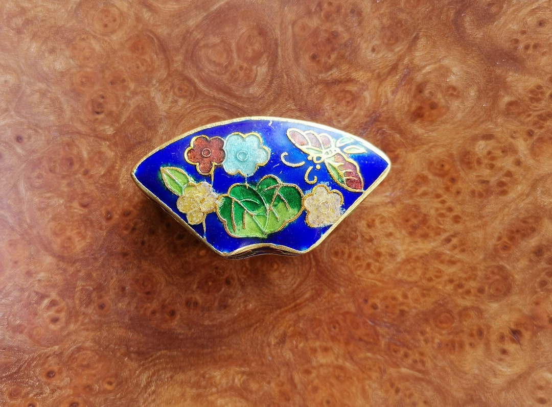 Vintage Enamel Trinket Box, Chinese Enamel Box, Enamelled Trinket Box ...