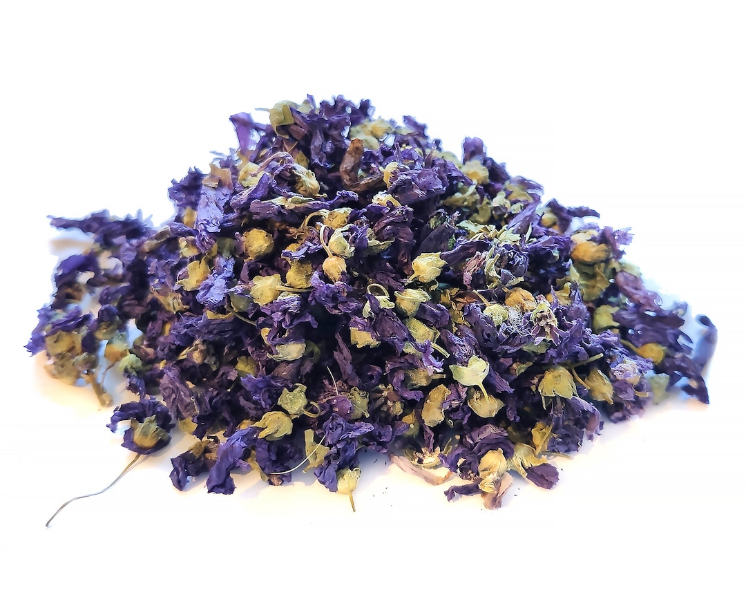 Flor de malva azul seca de 50g, para decoración de jabón, joyería de ...