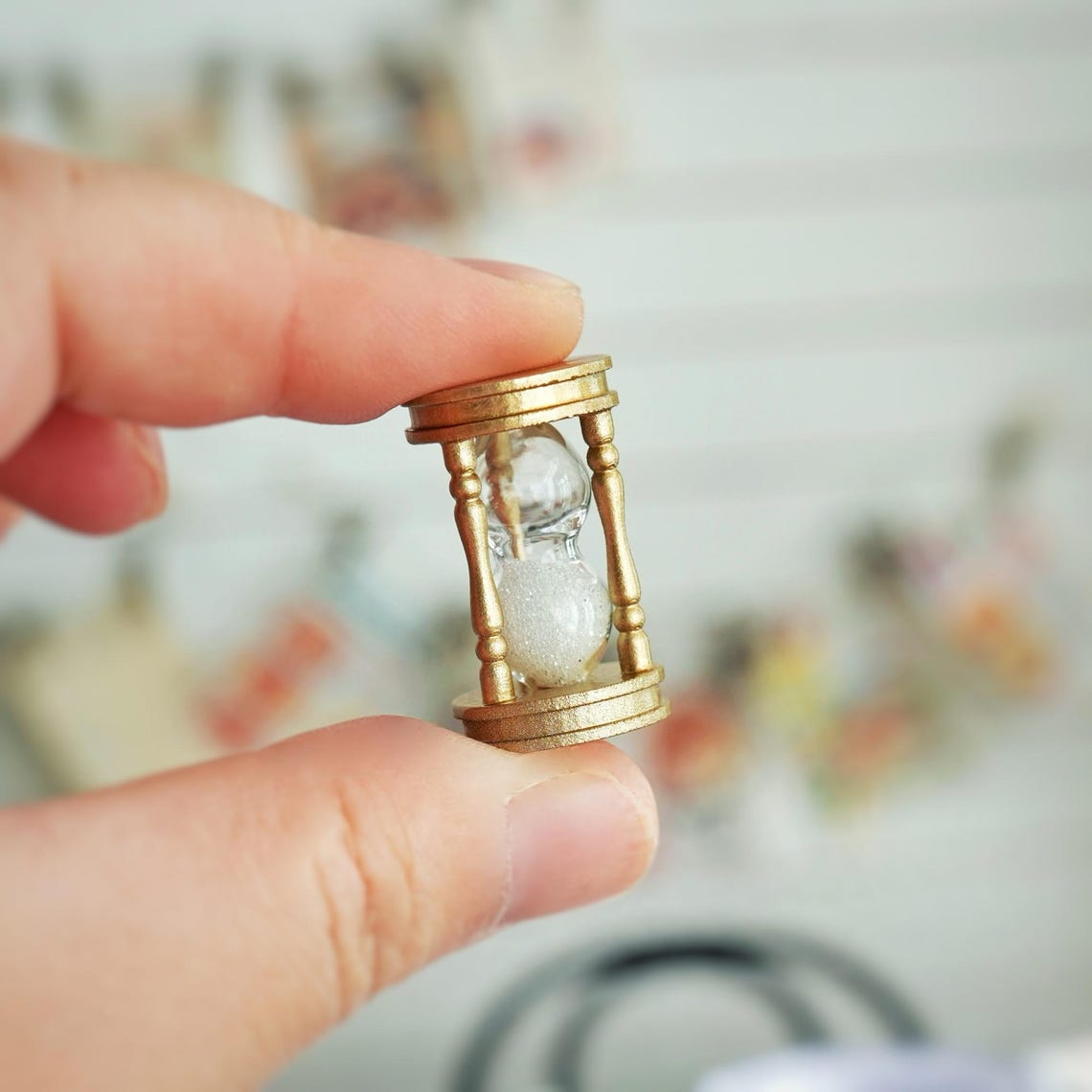 Dollhouse Miniature Hourglass, Gold Sand Timer - Etsy