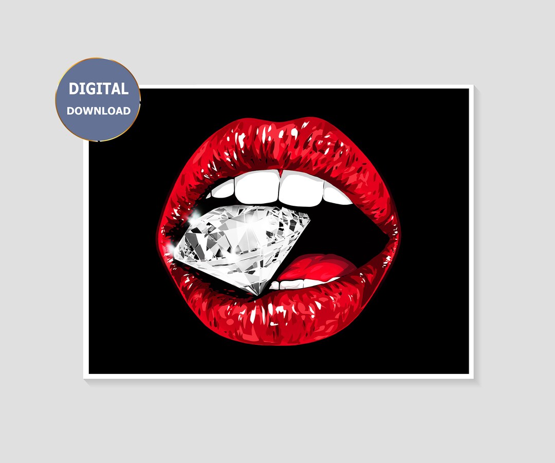 Lips Print Fashion Prints Makeup Fashion Digital Prints Fashion Wall ...