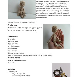 Crochet Pattern for Doll Life Like Body Base With Hands, Doll Has ...