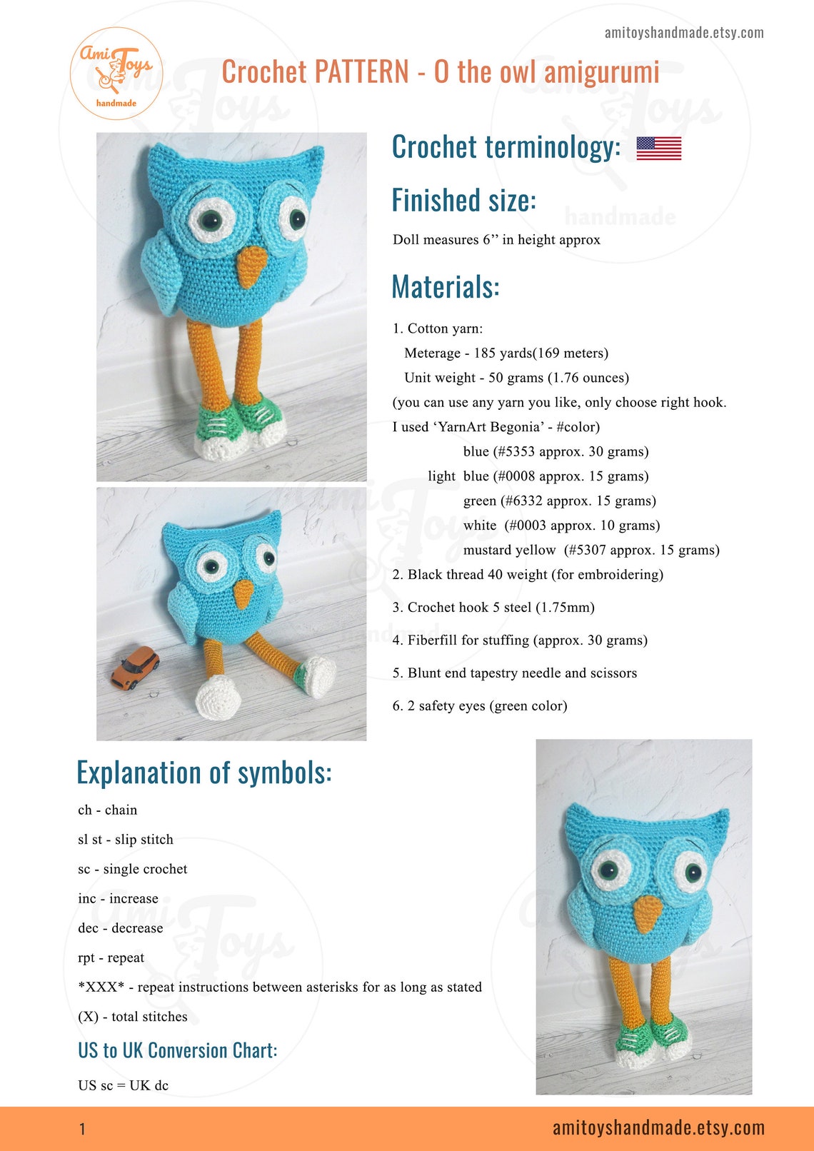 Set of crochet patterns Daniel the tiger and O the Owl | Etsy