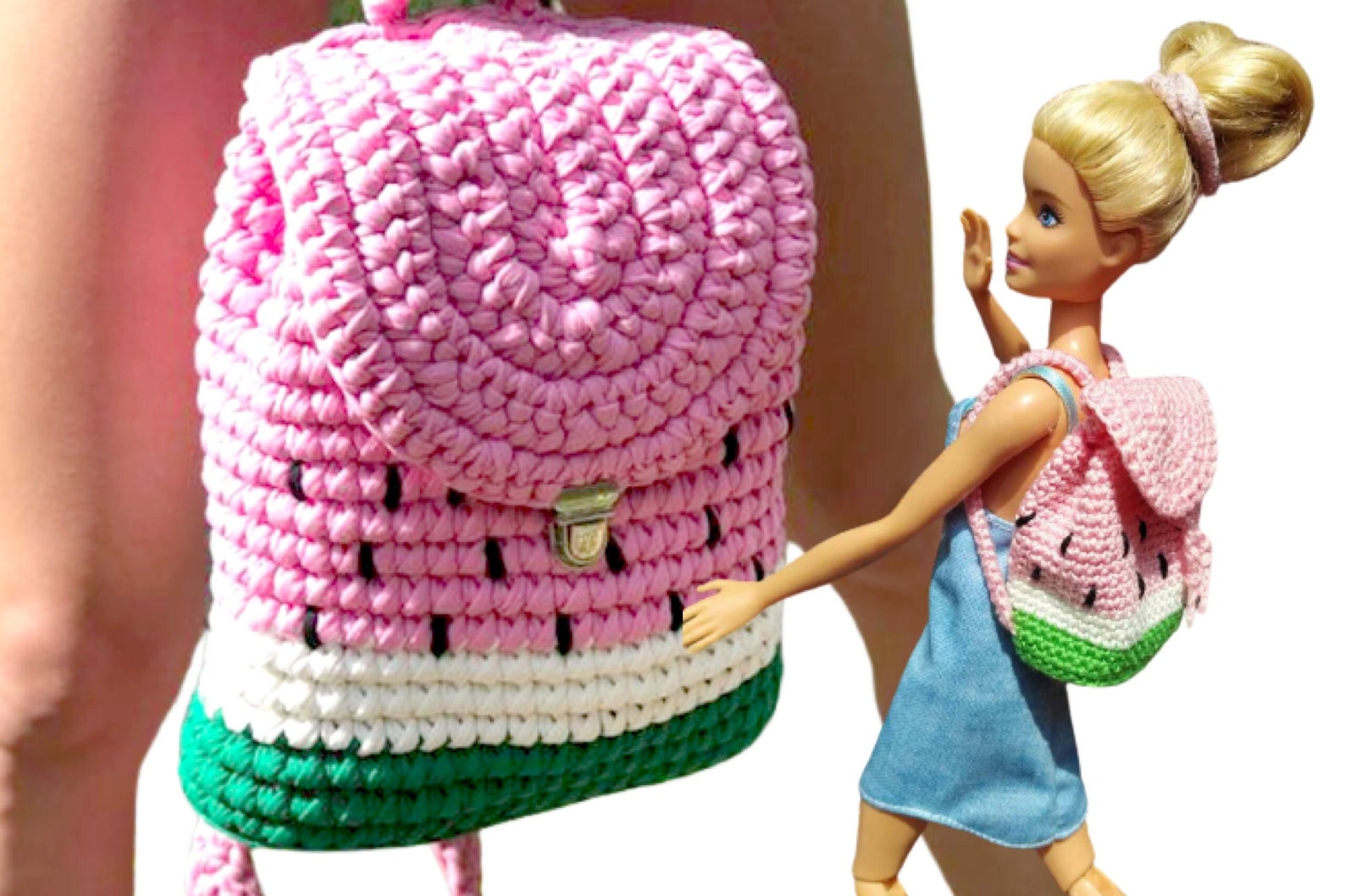 Two Patterns: Watermelon Backpack Universal for Doll or for Adult - Etsy