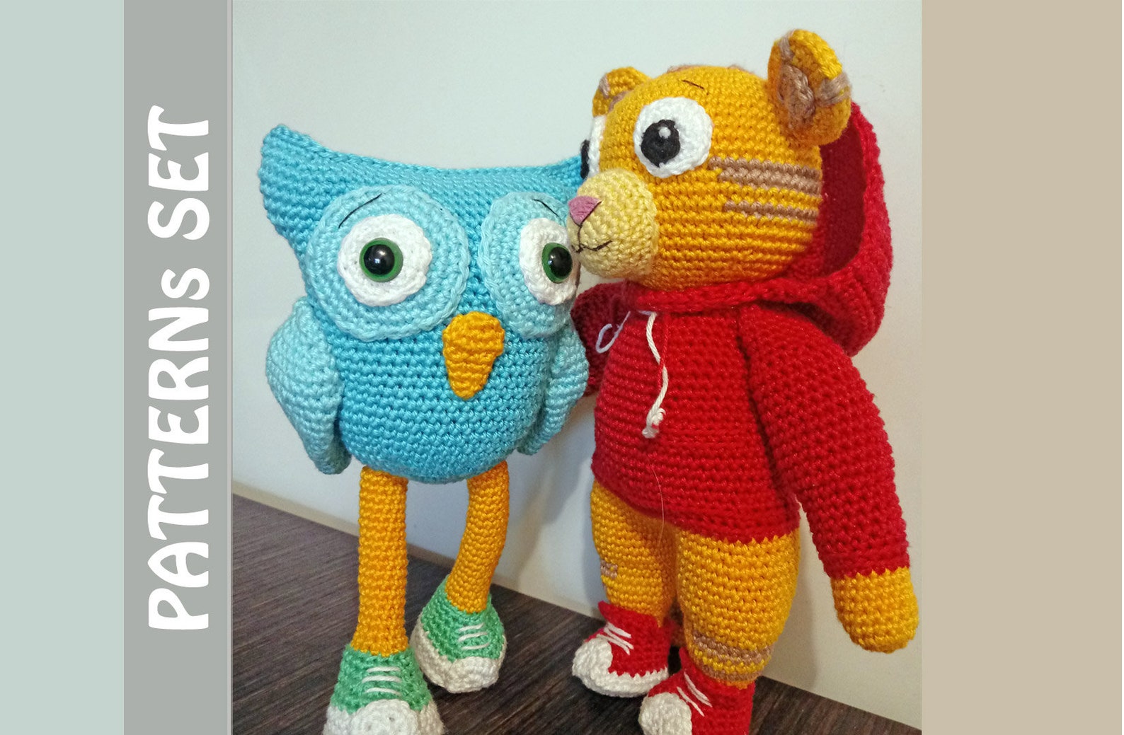 Set of crochet patterns Daniel the tiger and O the Owl | Etsy