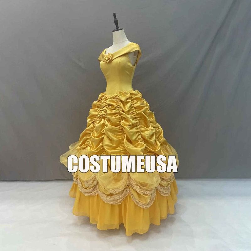 Belle Gold Dress Costume Women - Etsy