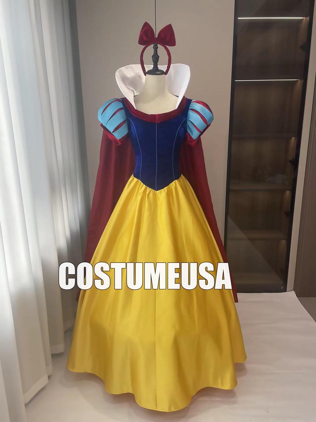 Princess Snow White Dress Snow White Queen Dress Cloak Woman Girls ...