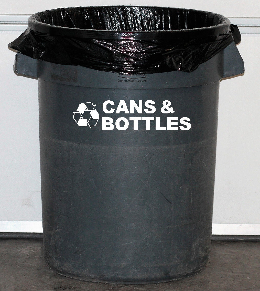 Recycle Cans & Bottles Vinyl Sticker Decal Bottles Cans Ocean Plastic ...
