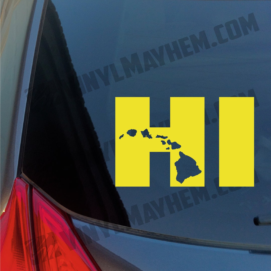 Hawaii HI Islands Vinyl Sticker Decal Hawaiian Maui Sea Ocean 808 Kauai ...