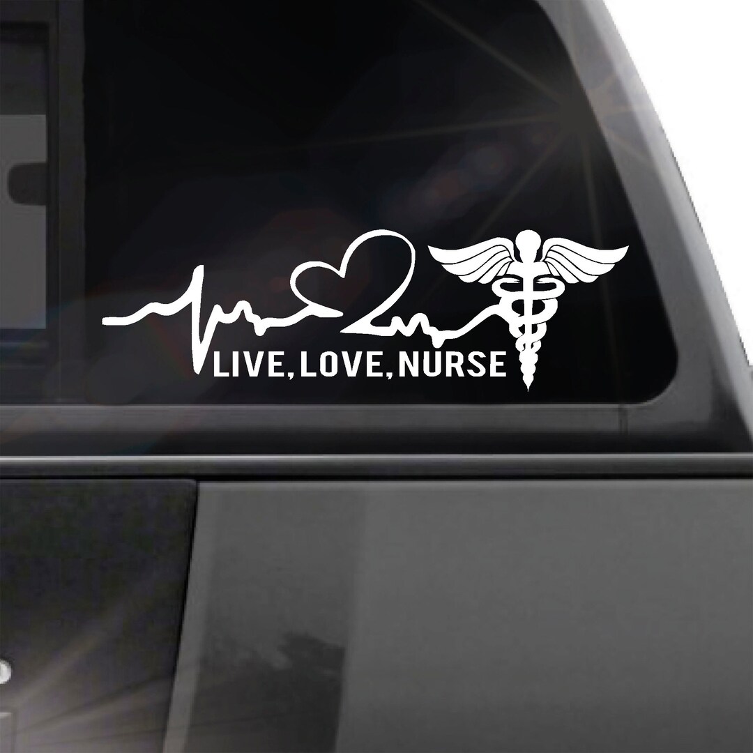Live Love Nurse Heartbeat Sticker Vitals Heart ER Nicu Medicine RN ...