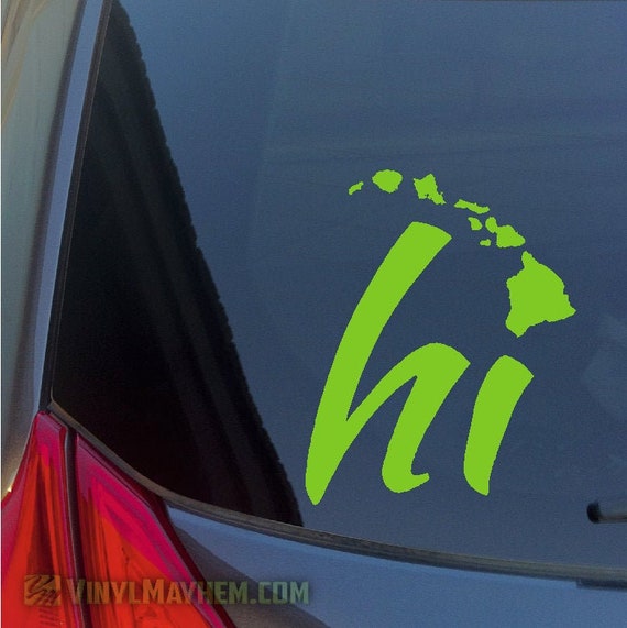Hi Hawaiian Islands Vinyl Sticker Decal Hawaiian Maui Sea | Etsy