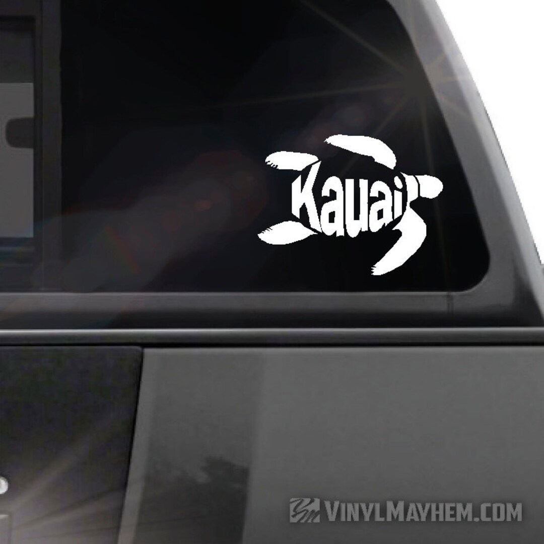 Kauai Turtle Vinyl Sticker Decal Shell Hawaiian Honu Polynesian Tonga ...