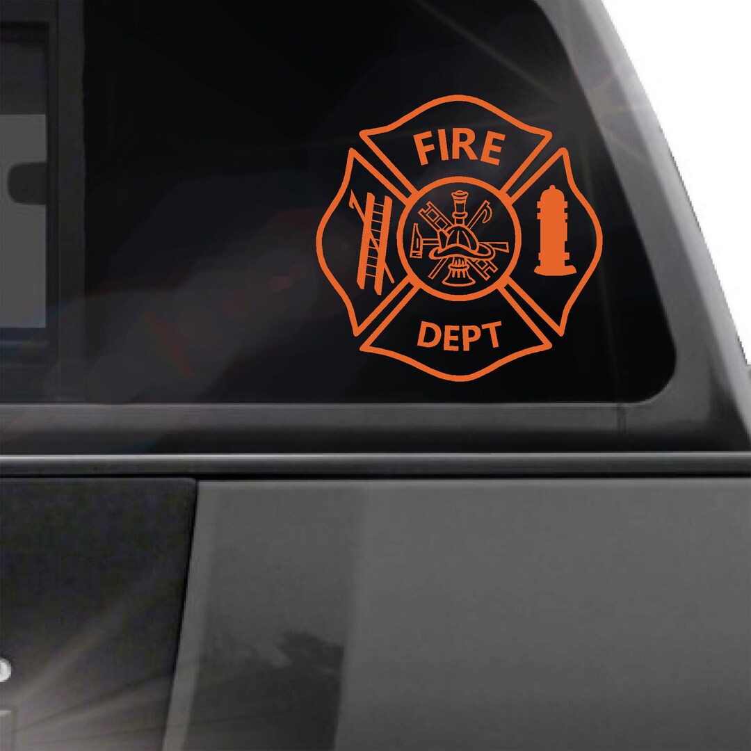 Fire Department Maltese Cross Vinyl Sticker Decal - Etsy