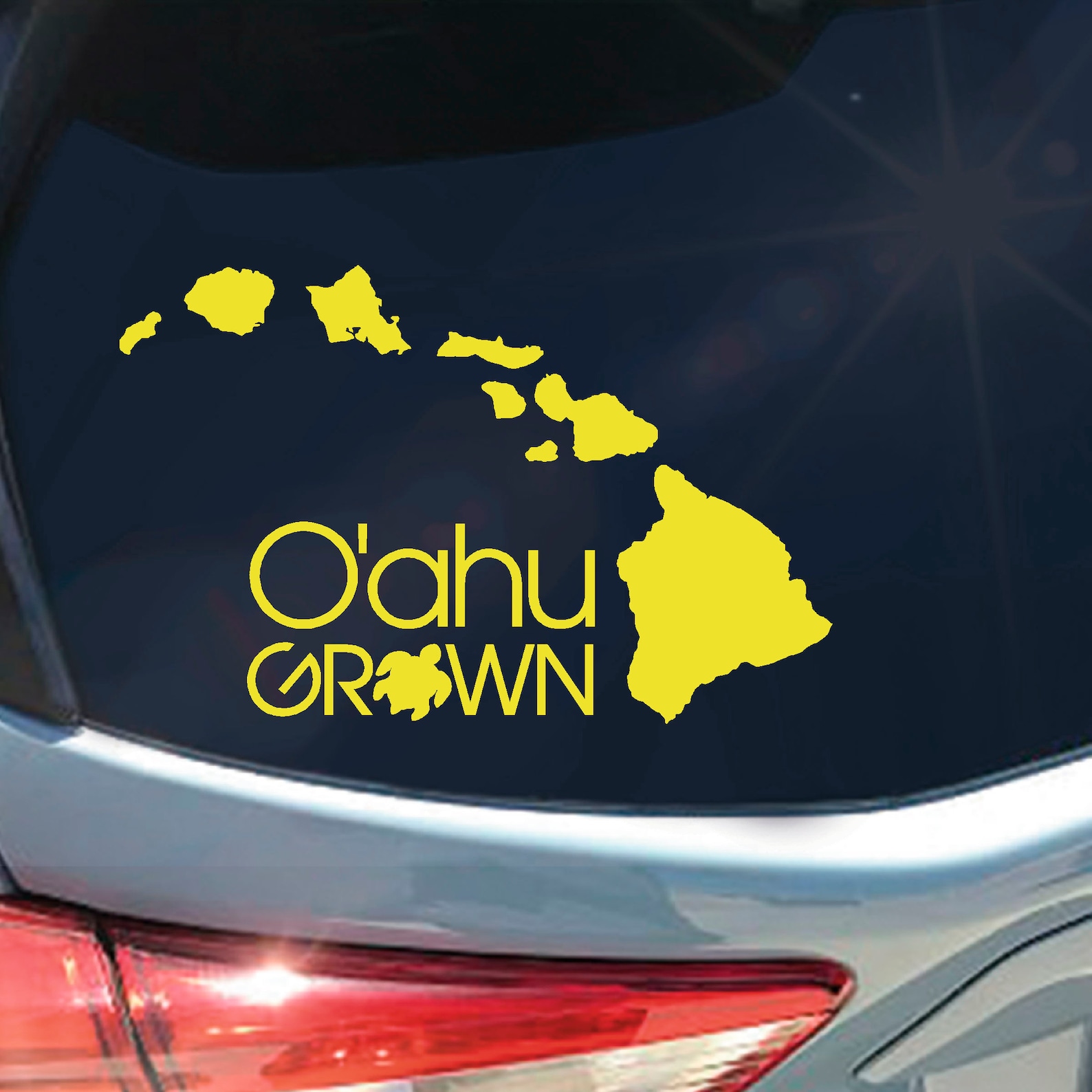 O'ahu Grown With Turtle Vinyl Sticker Decal Hawaiian Skate Surf Board ...