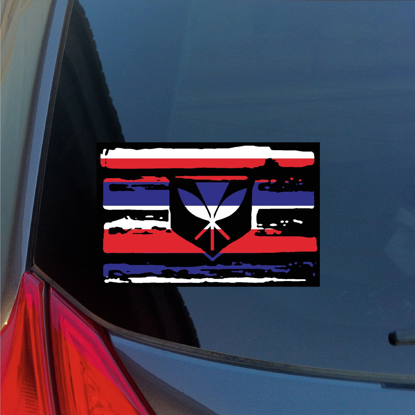 Hawaii State Distressed Flag sticker decal Hawaiian 808 Kauai | Etsy