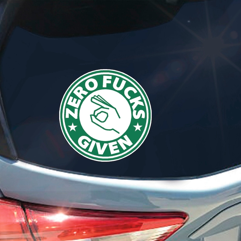 Zero FUCKS Given vinyl sticker decal window bumper car truck | Etsy