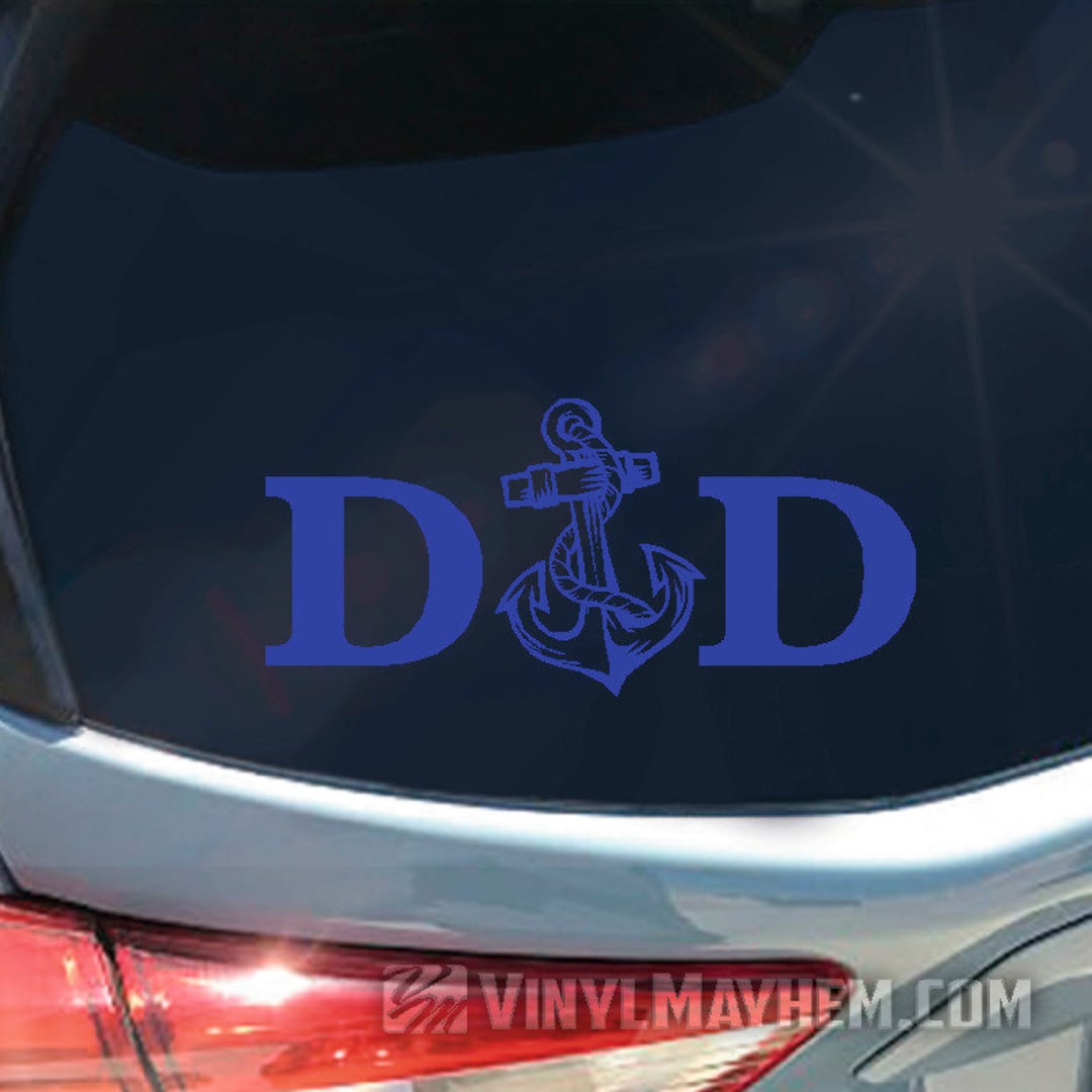 Navy DAD Vinyl Sticker Decal Anchor Military Troops Wife Mother Wife ...