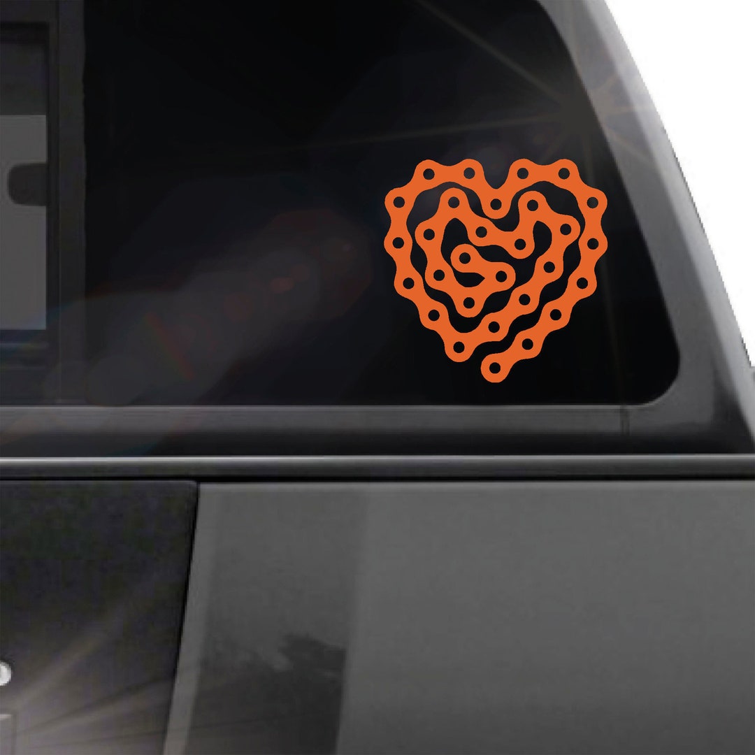 Bicycle Chain Heart Vinyl Sticker Decal Bike Love Mtb Mountain Bike Bmx ...