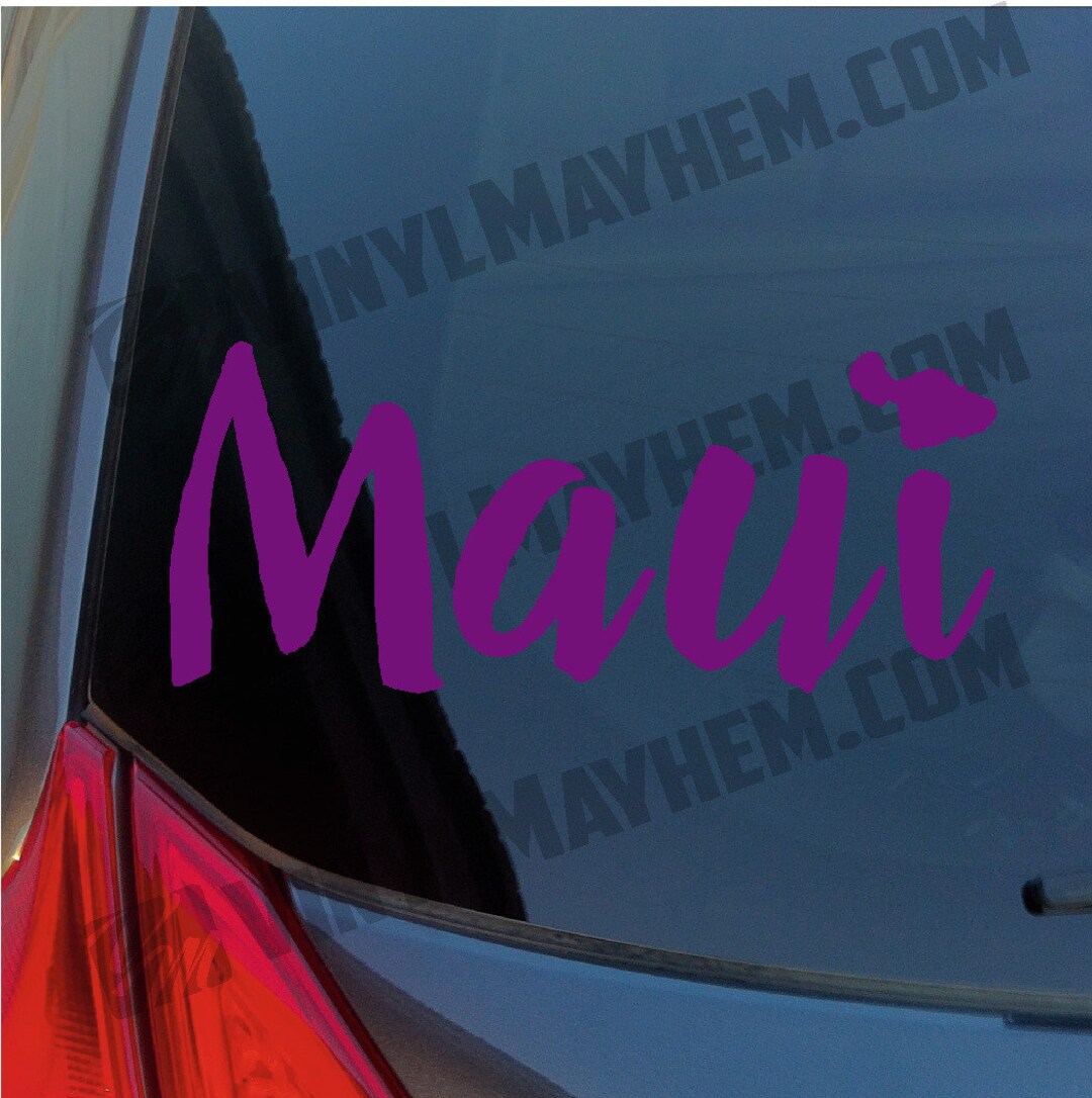 Maui Island Vinyl Sticker Decal Hawaii Oahu Kauai Aloha 808 Kona ...