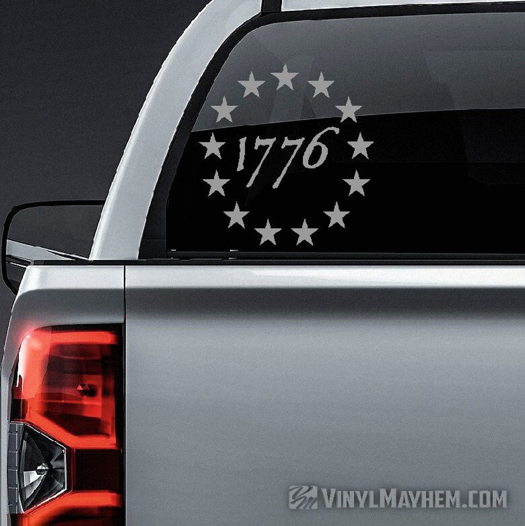 1776 Constitution style text stars in circle vinyl sticker - Etsy ...