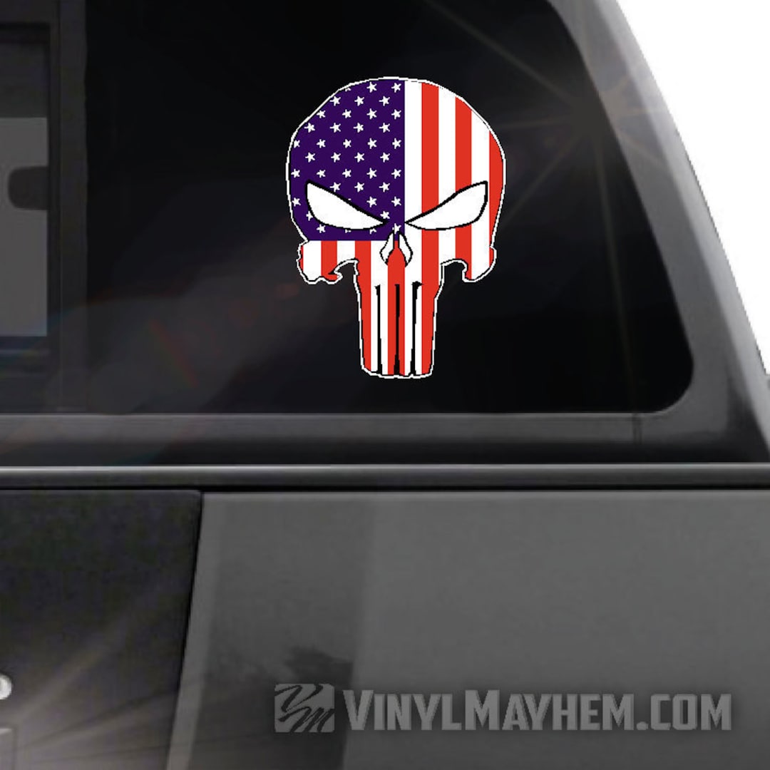 USA Punisher Skull Sticker Decal - Etsy