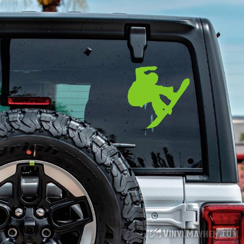 Snowboarder Grabbing Board Vinyl Sticker Decal Winter Snow Mountain ...