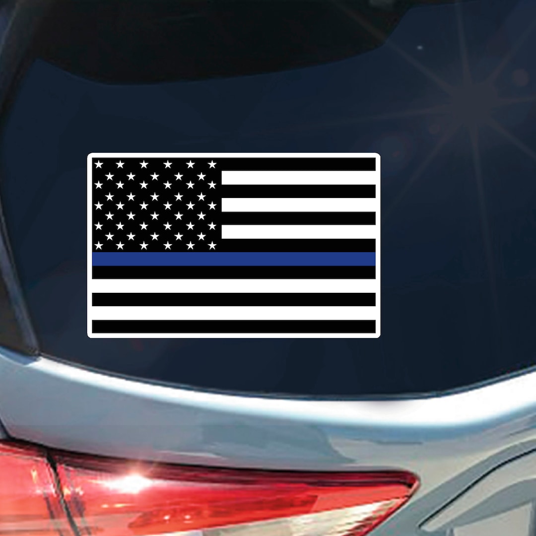 Thin Blue Line American Flag Sticker Decal Police Law Enforcement LE ...
