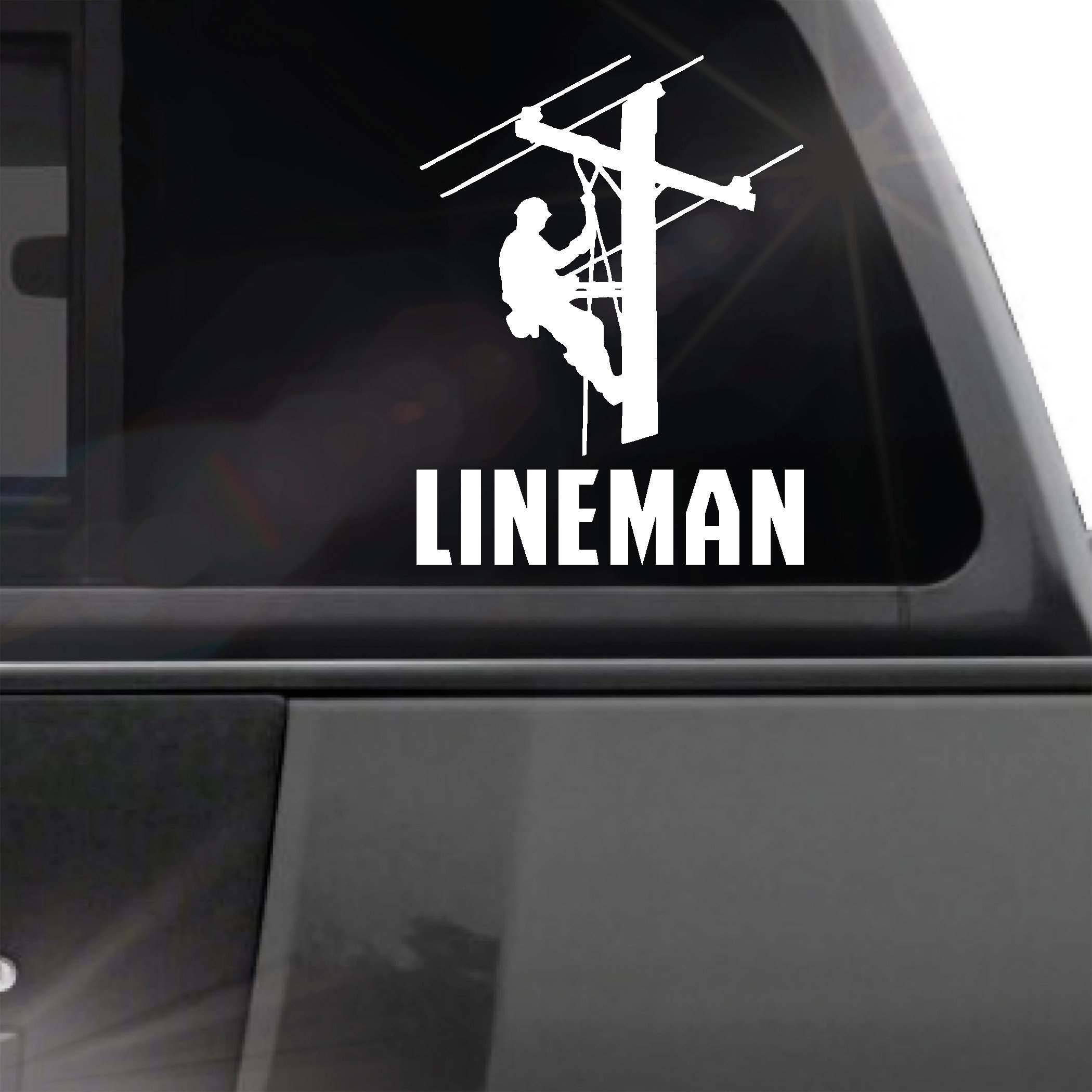 Lineman Vinyl Sticker Decal Electric Power Pole Linewife Car Truck Suv ...