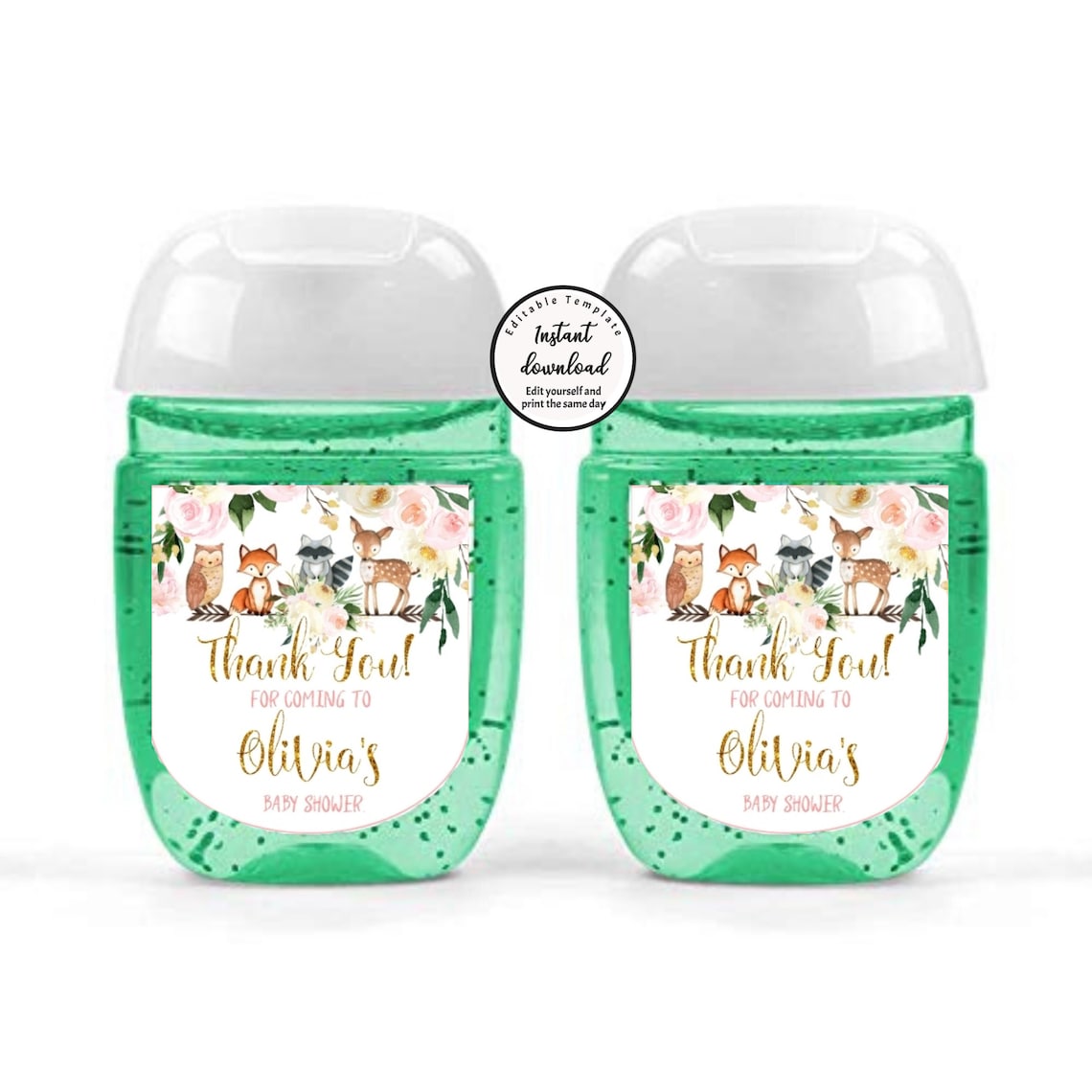 EDITABLE Mini Hand Sanitizer Labels 1.25 x 1.375 | Etsy