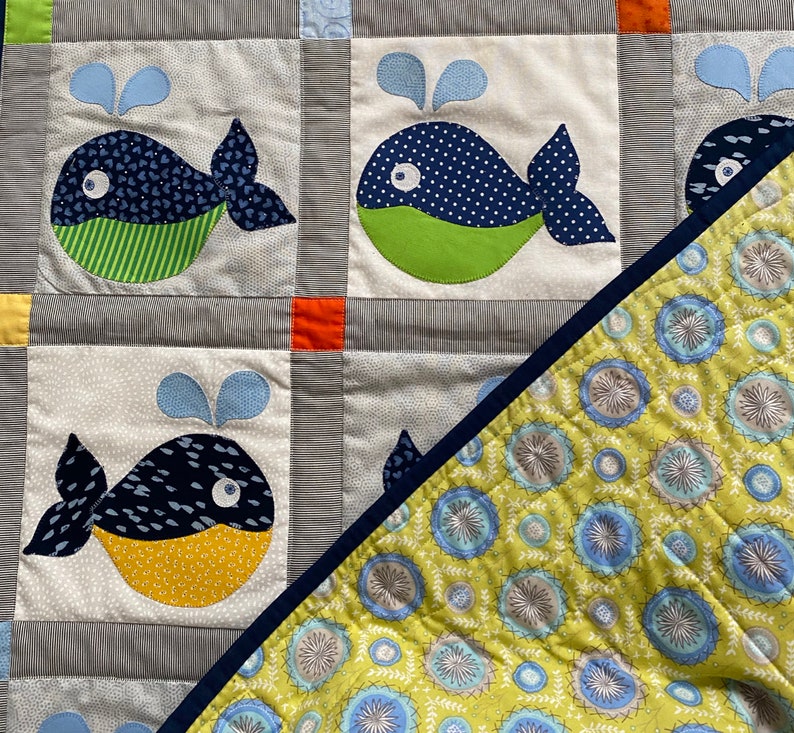 Whale Parade Children's Quilt Pattern (pdf) - Etsy