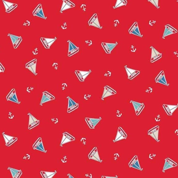 Marina Nautical Fabric From Makower | Etsy UK