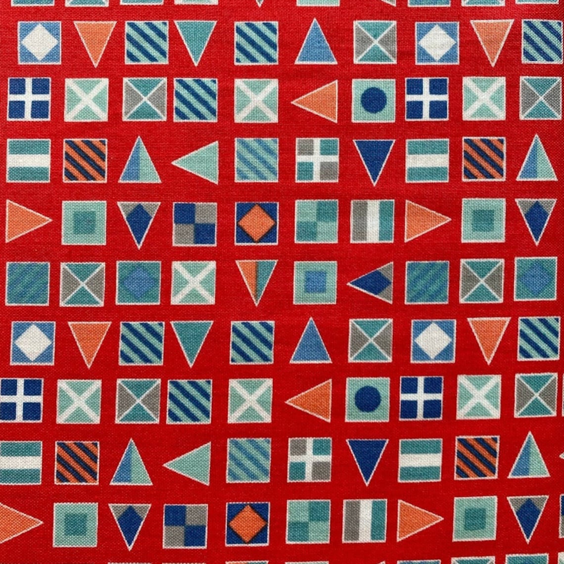 Marina Nautical Fabric from Makower | Etsy