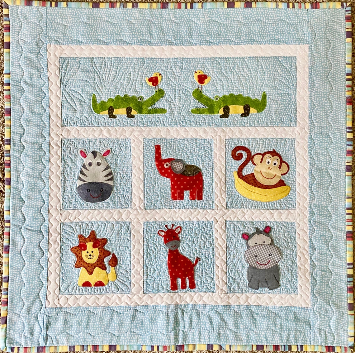 Baby Jungle Cot Quilt or Playmat Pattern Pdf. Downloadable Pattern for ...