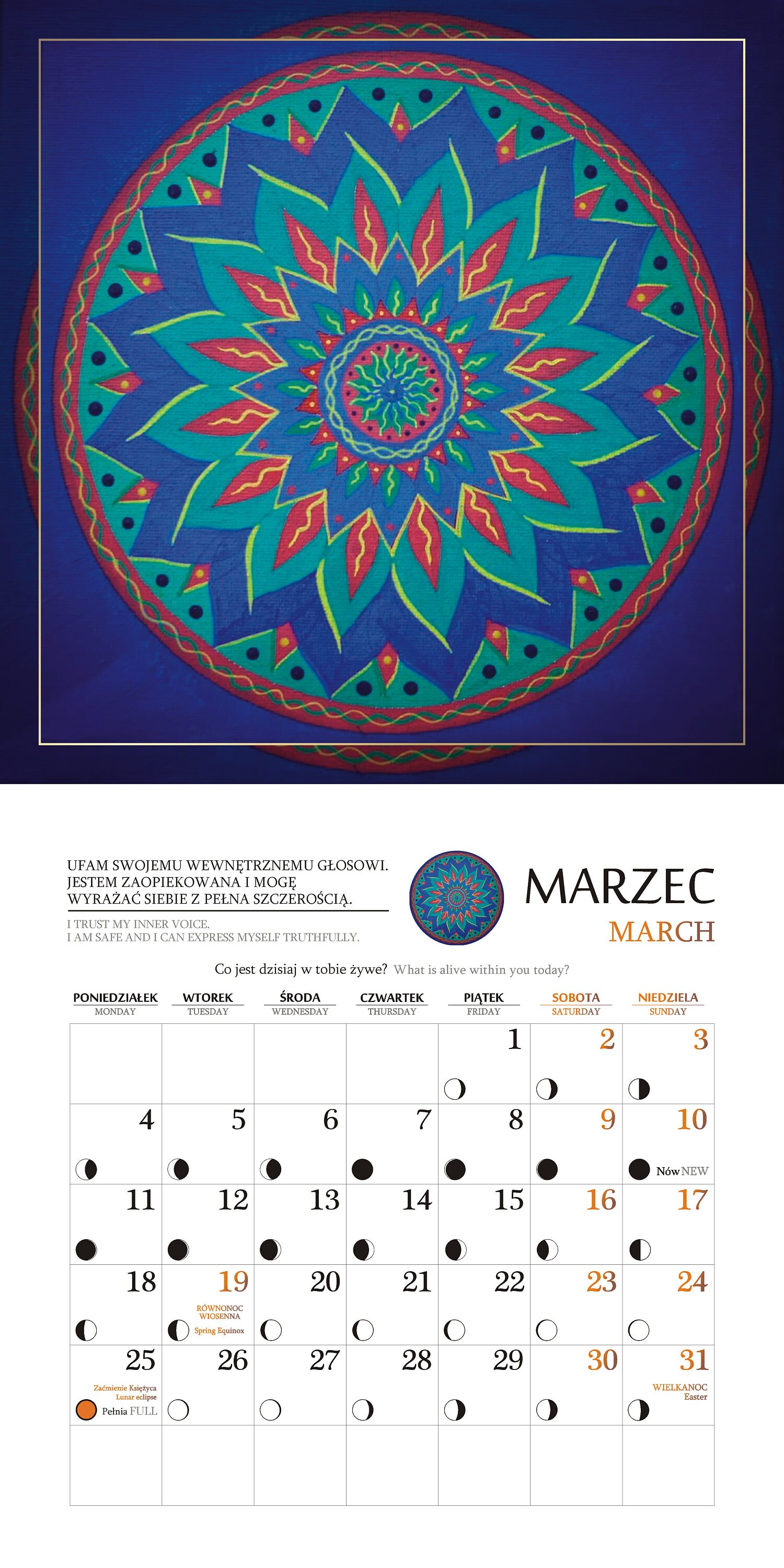 Mandala Calendar 2024, Wall Hanging 2024, Mandala Art, Wall Calendar ...