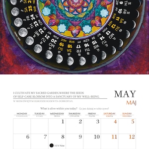 Lunar Mandala Calendar 2024, Calendar 2024, Astrology, Wall Hanging ...