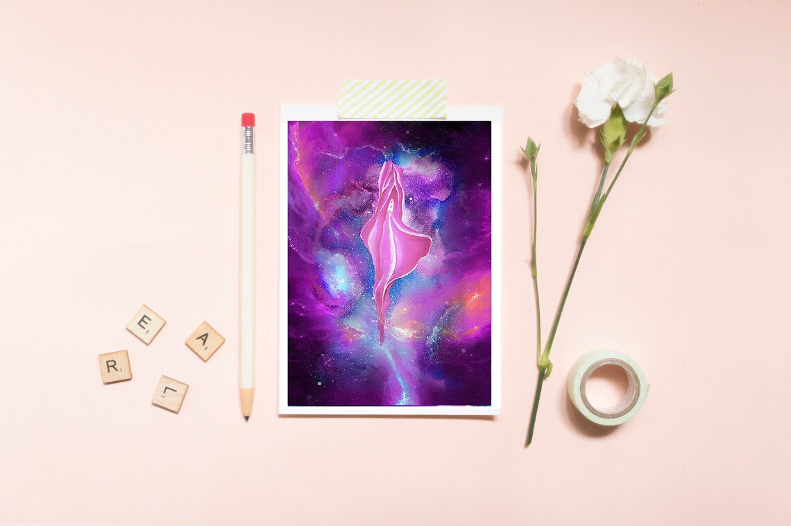 Digital Cosmic Vulva Yoni Art Sacred sexuality | Etsy