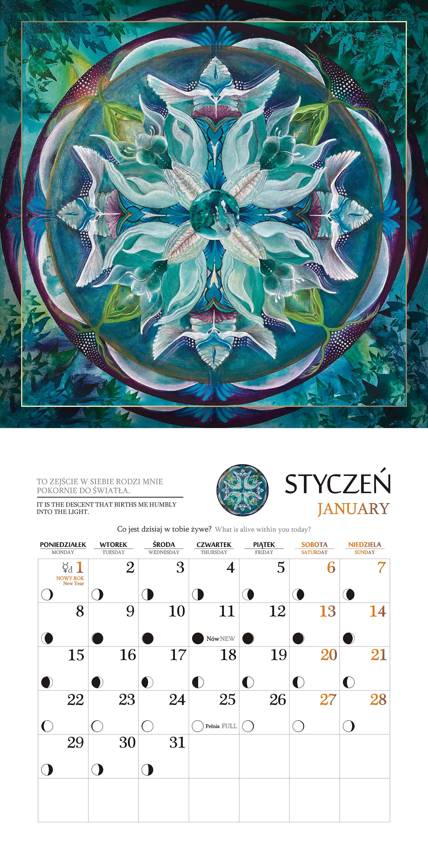 Mandala Calendar 2024, Wall Hanging 2024, Mandala Art, Wall Calendar ...