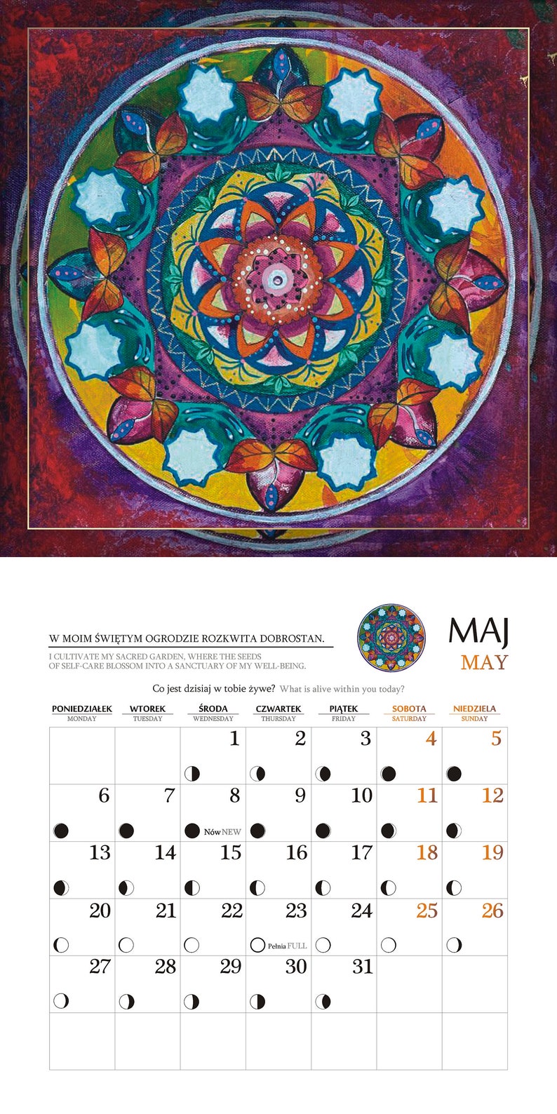 Mandala Calendar 2024, Wall Hanging 2024, Mandala Art, Wall Calendar ...