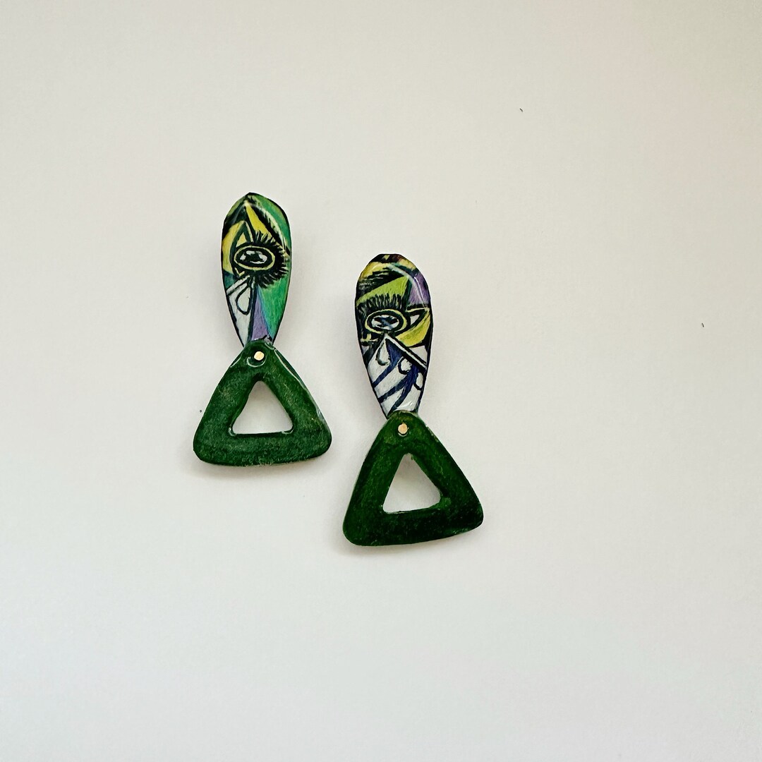 Picasso Inspired Earrings, Cubism, Surrealism, Art Lovers, Art Gift ...