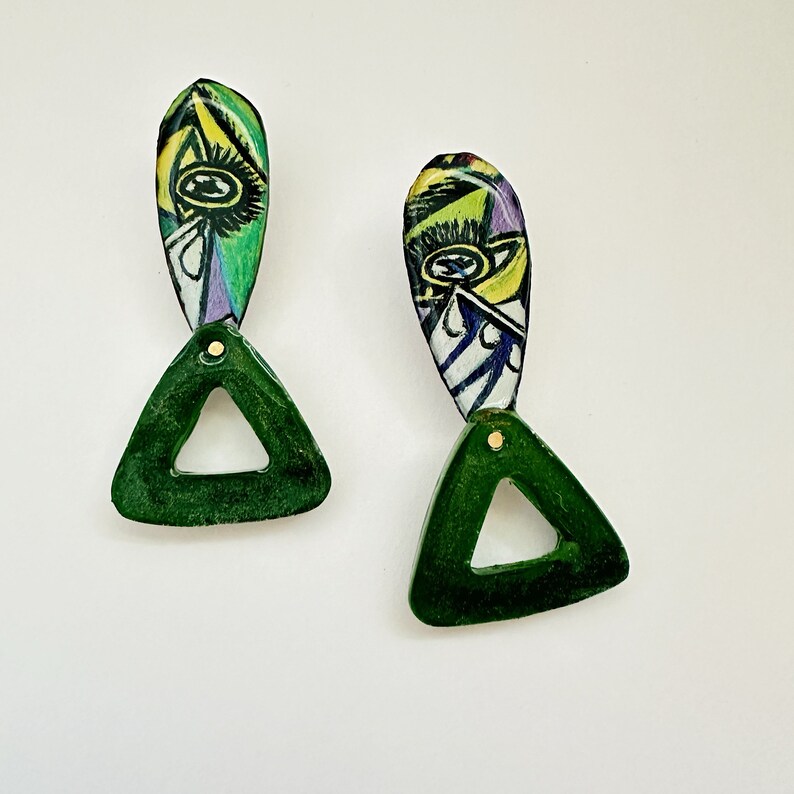 Picasso Inspired Earrings, Cubism, Surrealism, Art Lovers, Art Gift ...