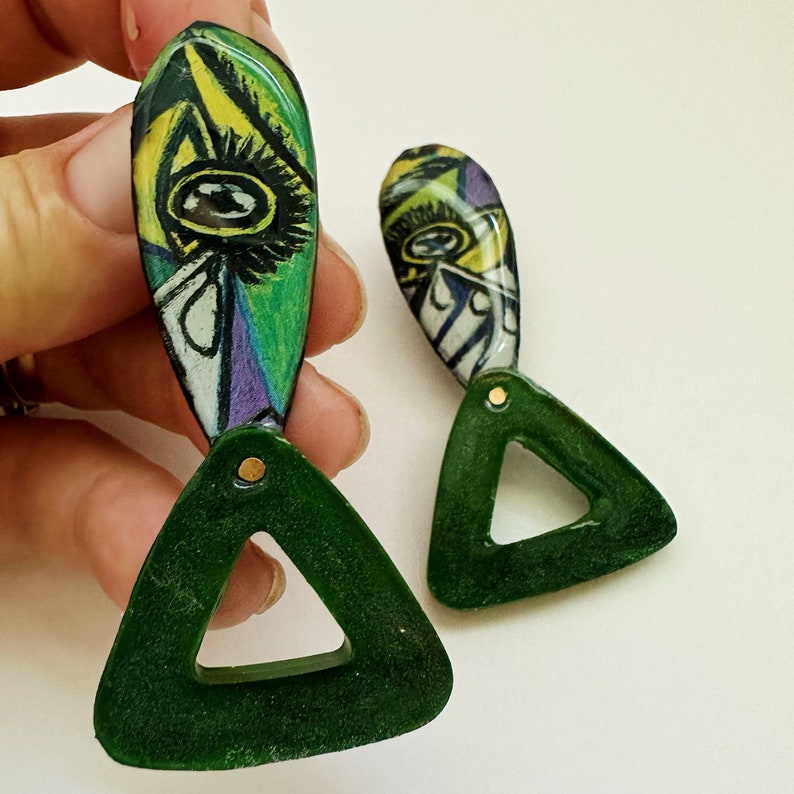 Picasso Inspired Earrings, Cubism, Surrealism, Art Lovers, Art Gift ...