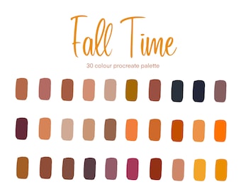 Red Peach Procreate Colour Palette / Spring Fall Color Palette ...