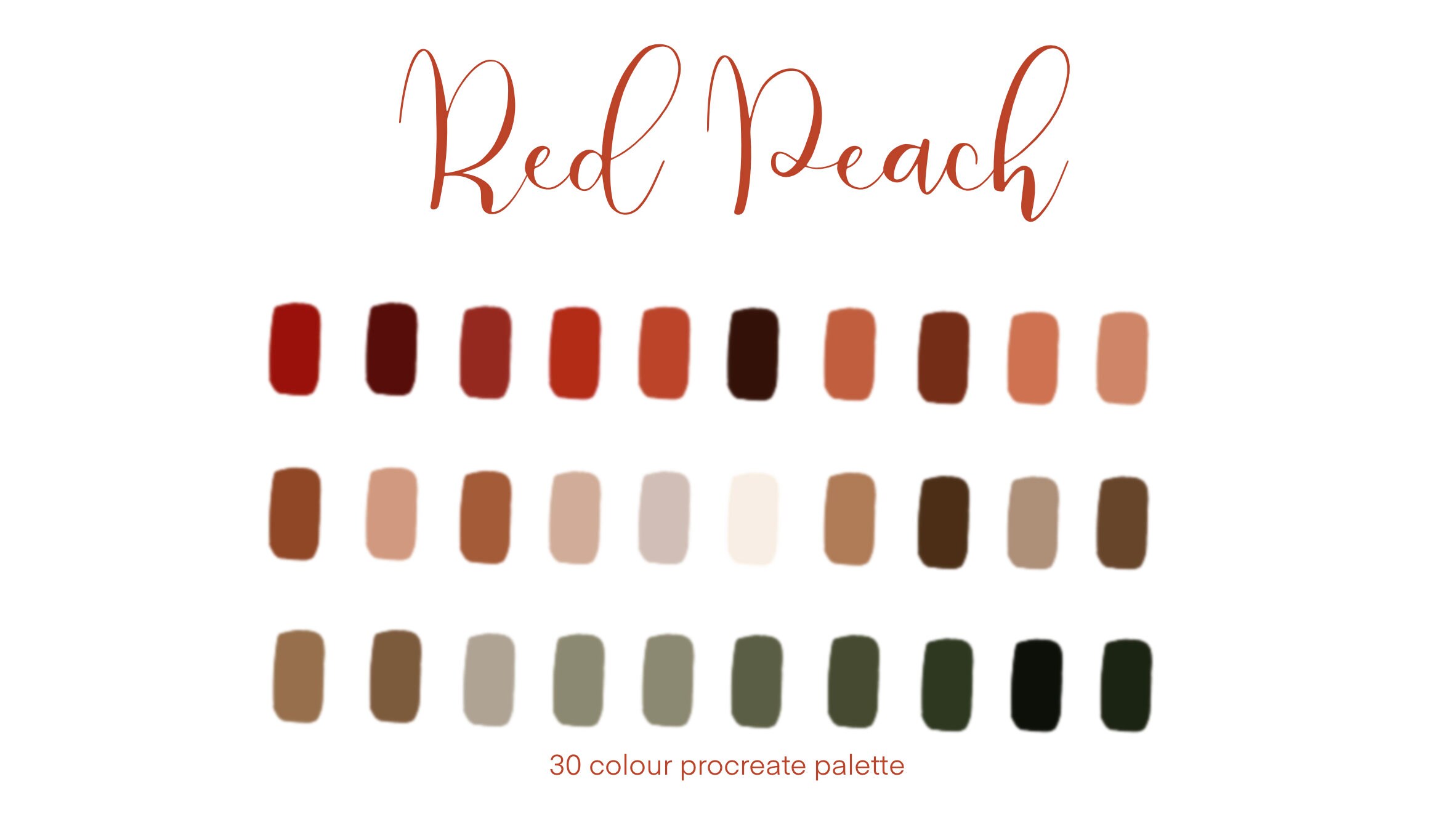 Red Peach Procreate Colour Palette / Spring Fall Color Palette ...