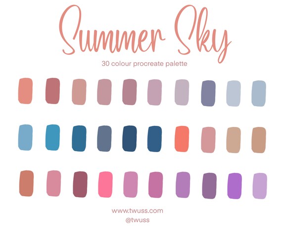 Summer Days Procreate Colour Palette / Procreate Digital | Etsy