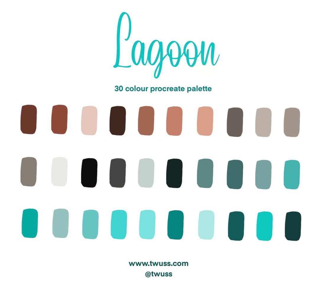 Lagoon Procreate Colour Palette / Summer Pastel Color Palette ...
